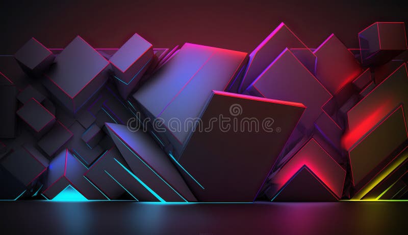 Modern Tech Light Neon Background. Trend Colorful Design Element for ...