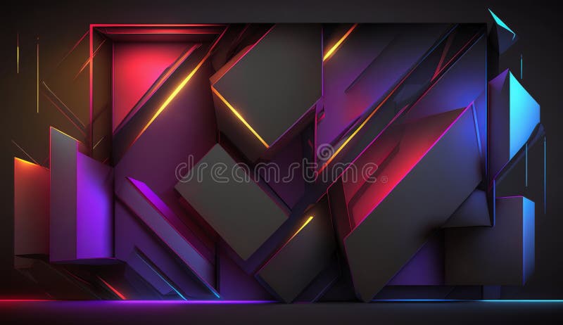 Modern Tech Light Neon Background. Trend Colorful Design Element for ...