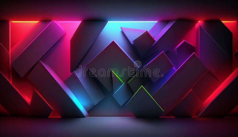 Modern Tech Light Neon Background. Trend Colorful Design Element for ...