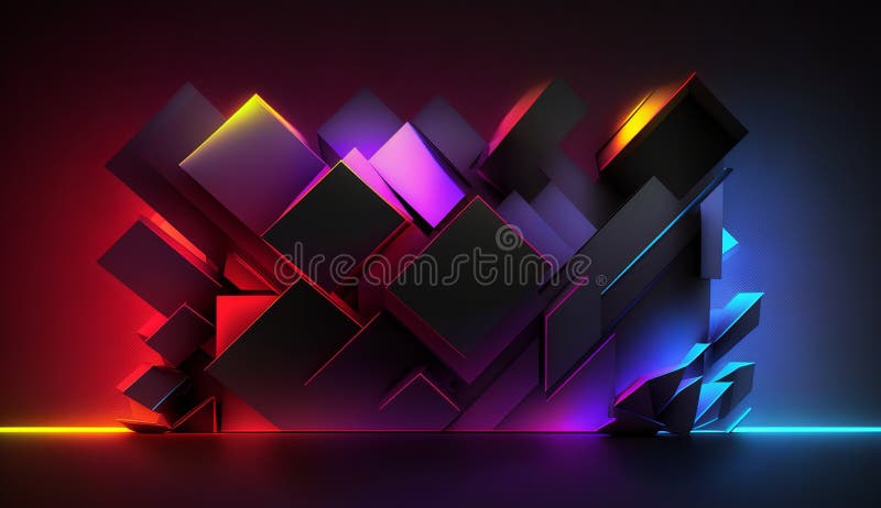 Modern Tech Light Neon Background. Trend Colorful Design Element for ...
