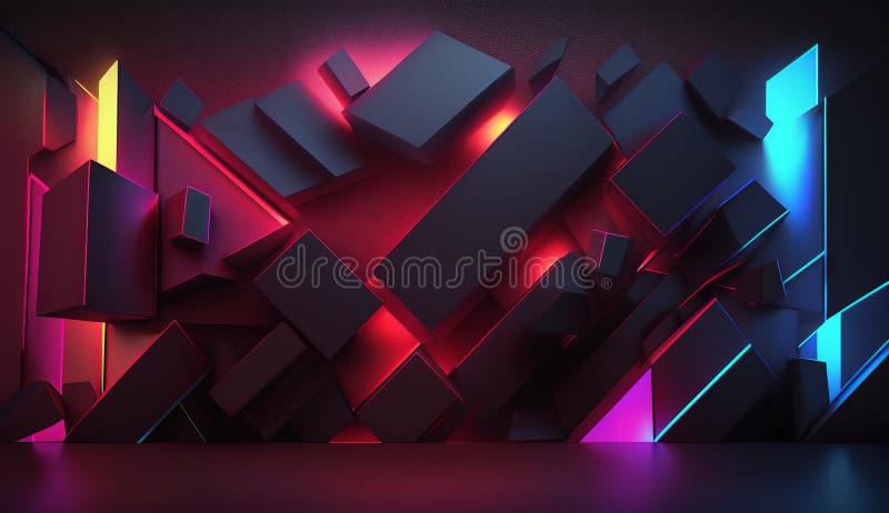 Modern Tech Light Neon Background. Trend Colorful Design Element for ...