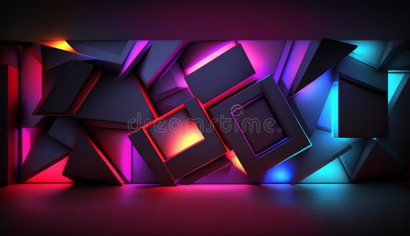 Modern Tech Light Neon Background. Trend Colorful Design Element for ...