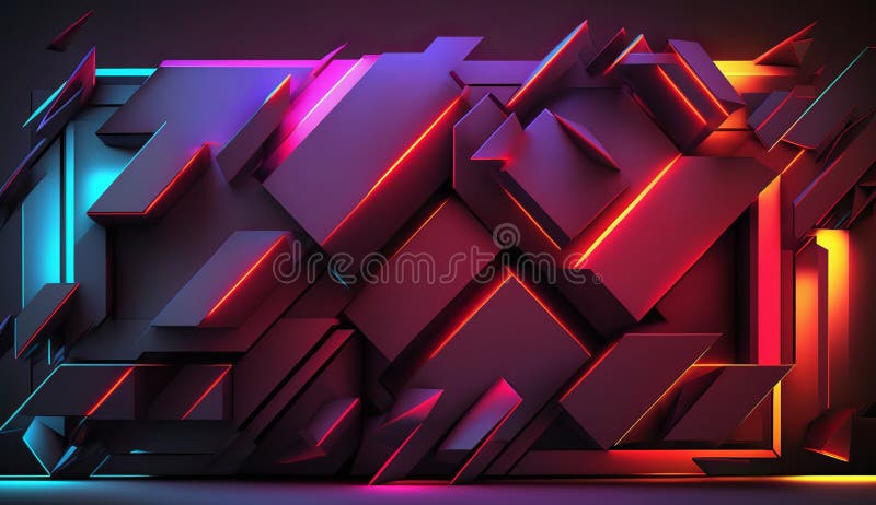 Modern Tech Light Neon Background. Trend Colorful Design Element for ...