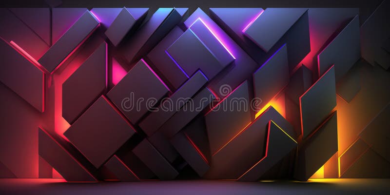 Modern Tech Light Neon Background. Trend Colorful Design Element for ...