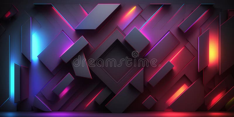Modern Tech Light Neon Background. Trend Colorful Design Element for ...