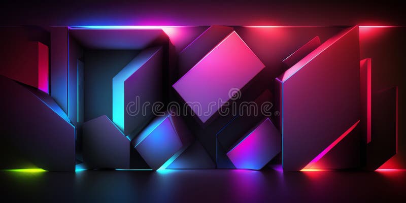 Modern Tech Light Neon Background. Trend Colorful Design Element for ...