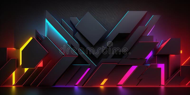Modern Tech Light Neon Background. Trend Colorful Design Element for ...