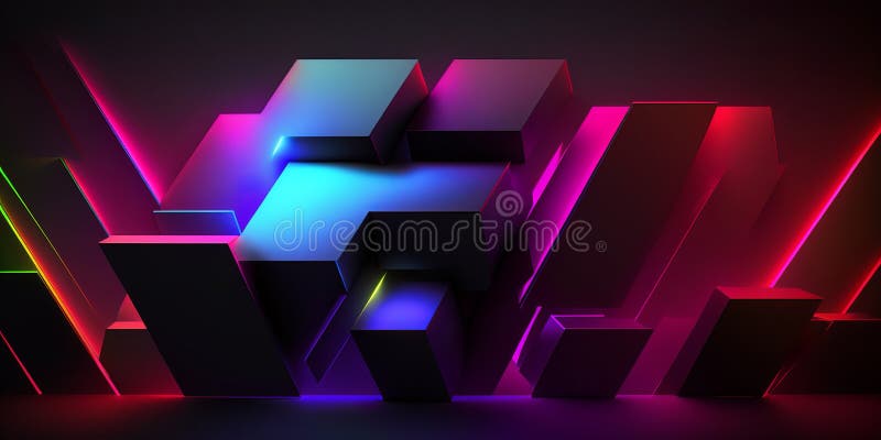 Modern Tech Light Neon Background. Trend Colorful Design Element for ...