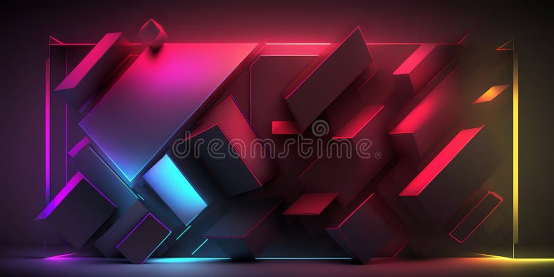 Modern Tech Light Neon Background. Trend Colorful Design Element for ...