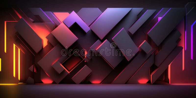 Modern Tech Light Neon Background. Trend Colorful Design Element for ...