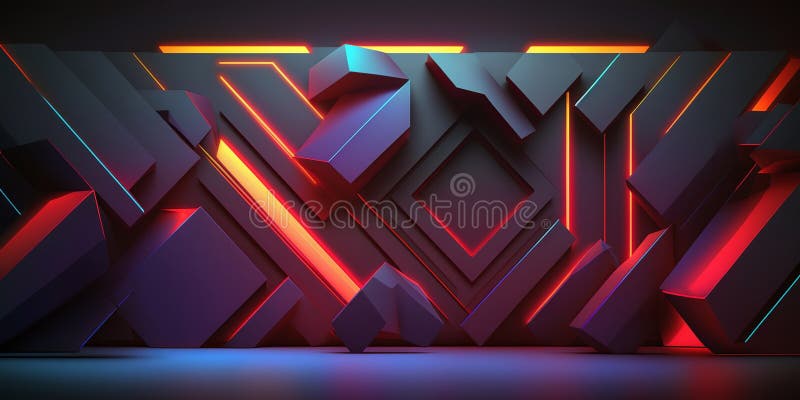 Modern Tech Light Neon Background. Trend Colorful Design Element for ...