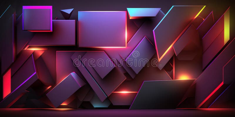 Modern Tech Light Neon Background. Trend Colorful Design Element for ...