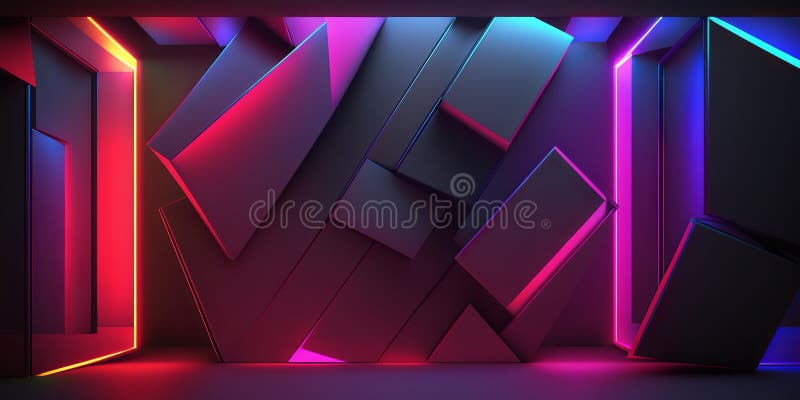 Modern Tech Light Neon Background. Trend Colorful Design Element for ...