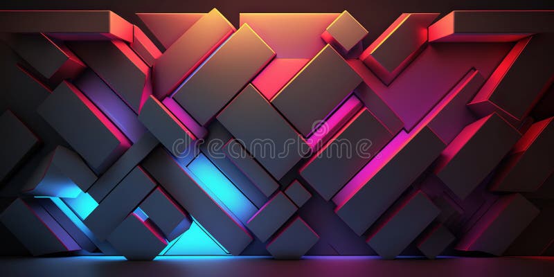 Modern Tech Light Neon Background. Trend Colorful Design Element for ...