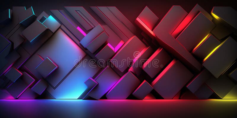 Modern Tech Light Neon Background. Trend Colorful Design Element for ...