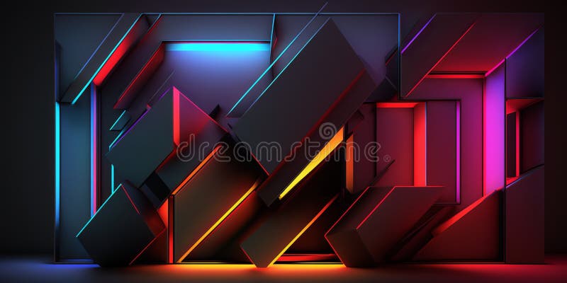 Modern Tech Light Neon Background. Trend Colorful Design Element for ...