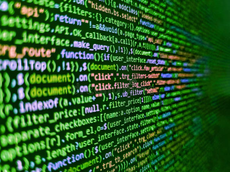 Modern Tech. Programmer Working in Computer Screen. Web or Application ...