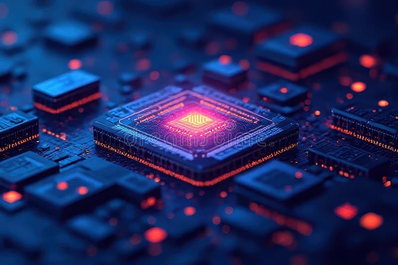 Modern Tech and Speedy Data Handling Stock Illustration - Illustration ...