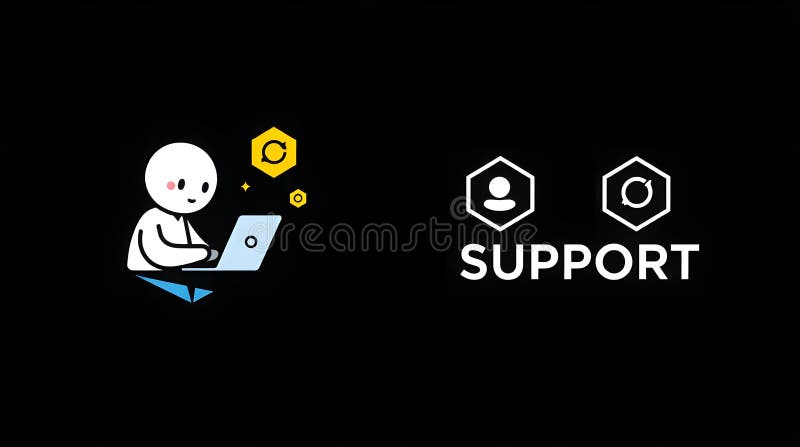 Modern Tech Support Logo – Geometric Digital Illustration Stock ...