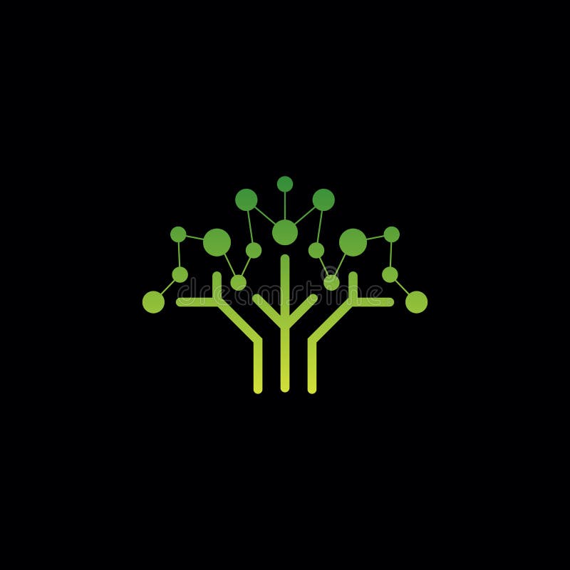 Modern Tech Tree Data Vector Logo Icon Ideas Stock Illustration ...