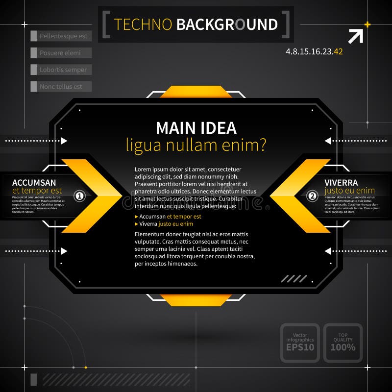Modern Techno Background with Main Idea and Two Options. Stock Vector ...