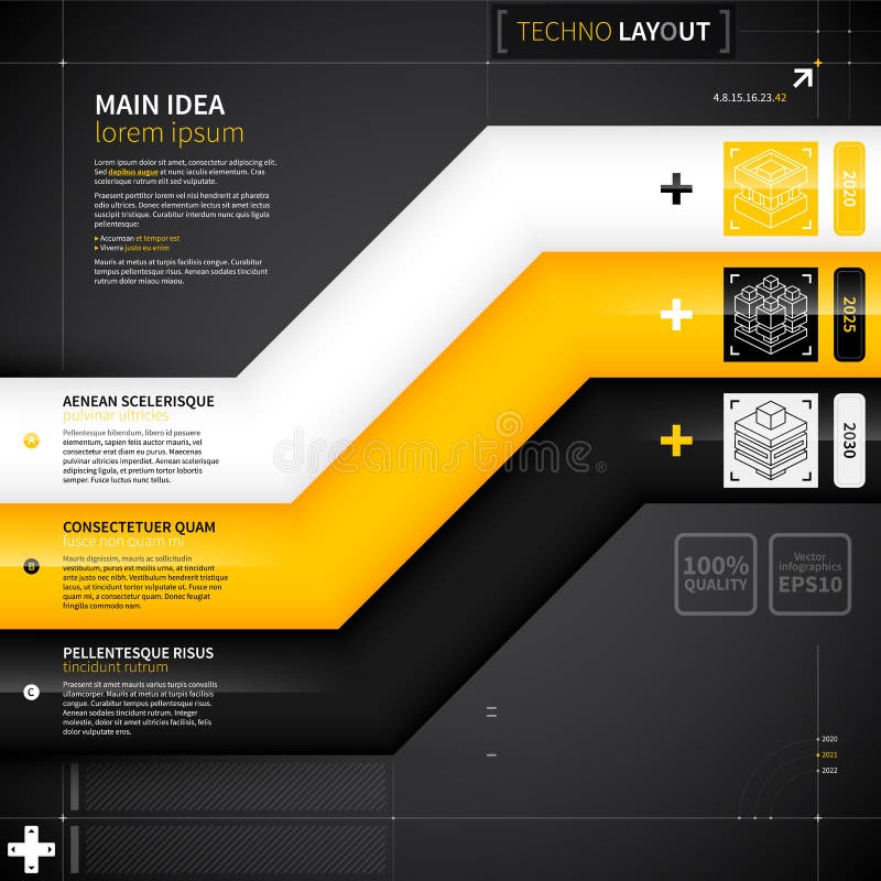 Modern Techno Layout with Three Options Stock Vector - Illustration of ...