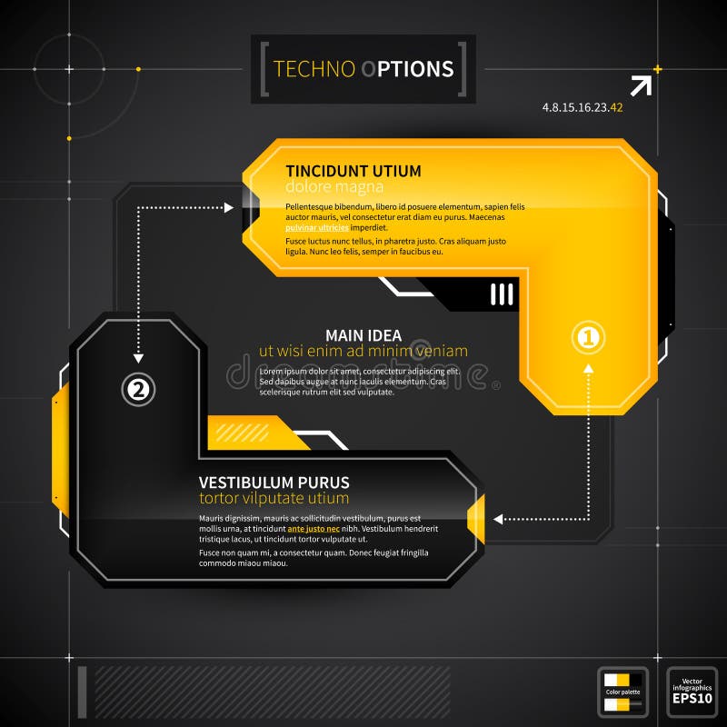 Modern Techno Layout with Two Options Stock Vector - Illustration of ...