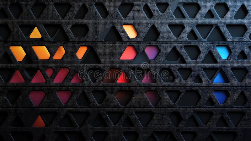 Modern Technological Aesthetic with Triangular Pattern on Sleek Black ...