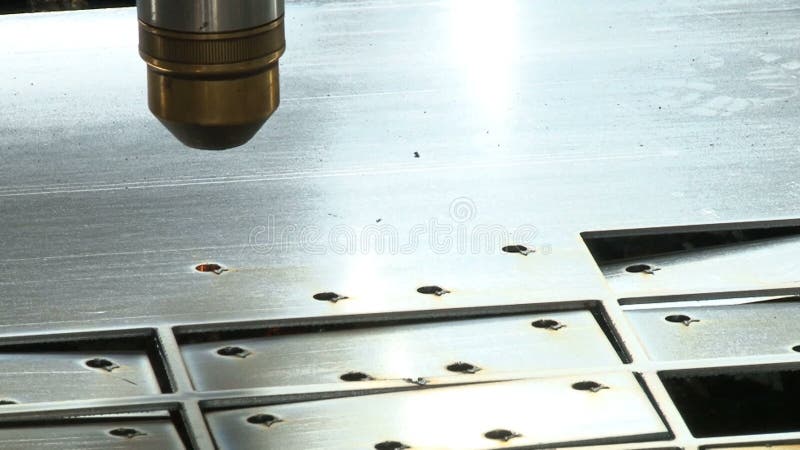 Modern Technological Cnc Cutting Power Action on Metallic Horizontal ...