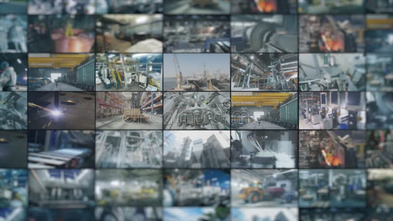 Modern Technological Plant. Industrial Theme Collage. Tech Factory ...