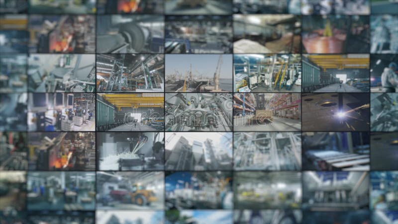 Modern Technological Plant. Industrial Theme Collage. Tech Factory ...
