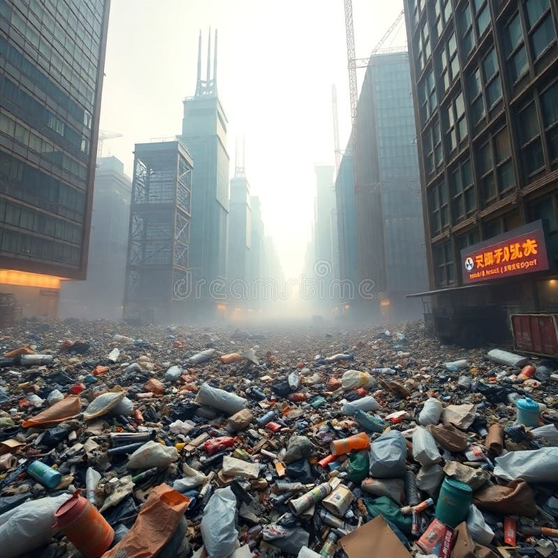 Modern Technological Progress and Pollution Depicted in an Industrial ...