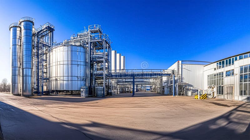 A Modern, Technologically Advanced Manufacturing Plant, Empty without ...