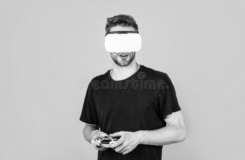 Modern Technologies. Digital Future. Playing Virtual Computer Video ...