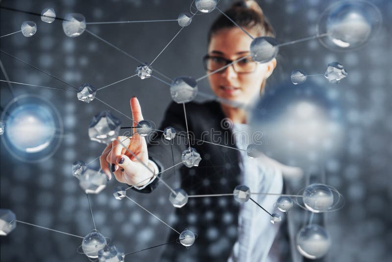 Modern Technologies, Internet and Network Concept - Man, Presses the ...