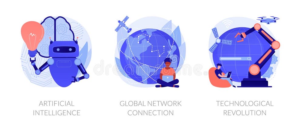 Modern Technologies Progress Metaphors Stock Vector - Illustration of ...