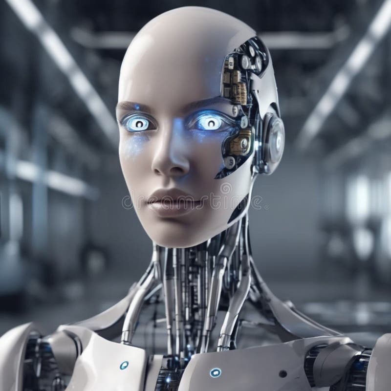 Modern Technologies, Robots with Artificial Intelligence. Stock ...