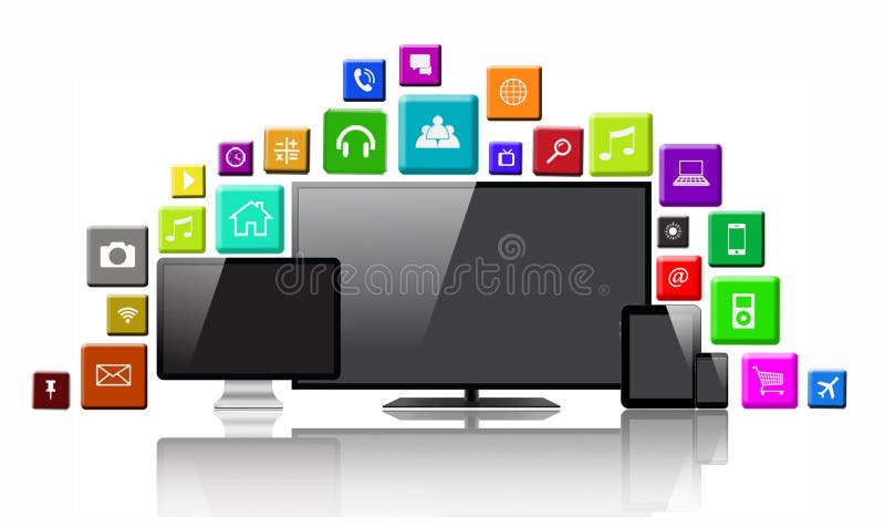Modern technology and apps stock illustration. Illustration of portable ...