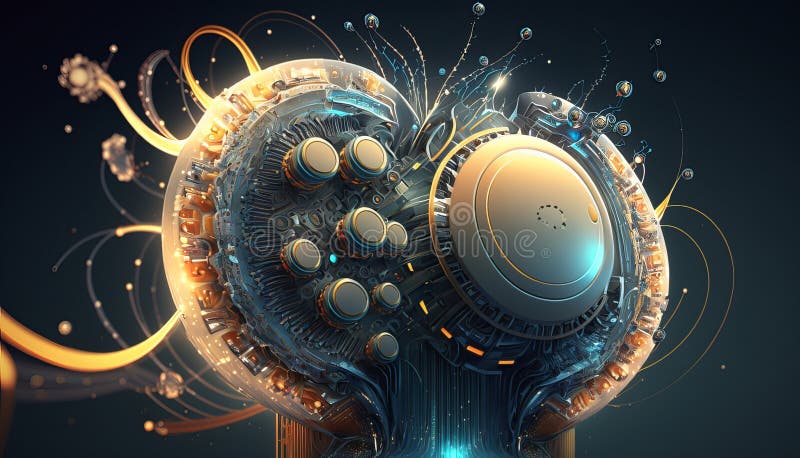 Modern Technology Background. Generative Ai. Stock Illustration ...