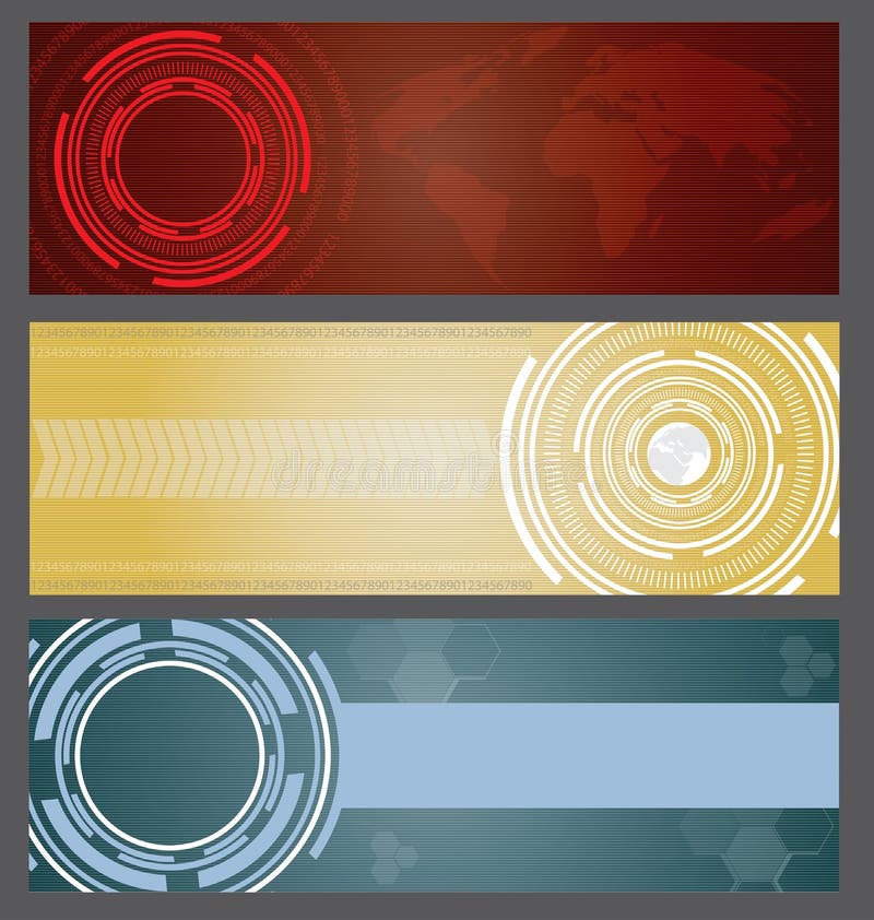 Modern Technology Banners Background Stock Illustration - Illustration ...