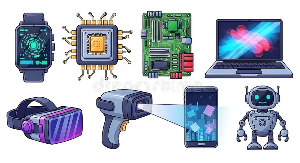Technology Cartoon Style Stock Illustrations – 235,383 Technology ...