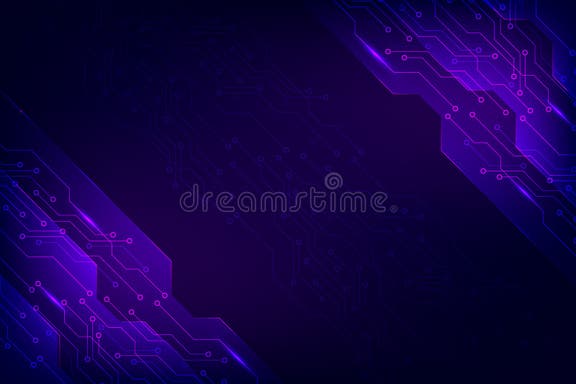 Modern Technology Circuit Board. Abstract Scifi PCB Trace Data Transfer ...