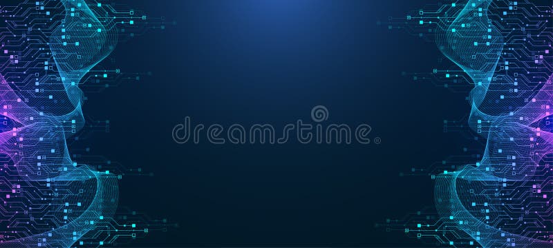 Modern Technology Circuit Board Texture Background Design. Waves Flow ...