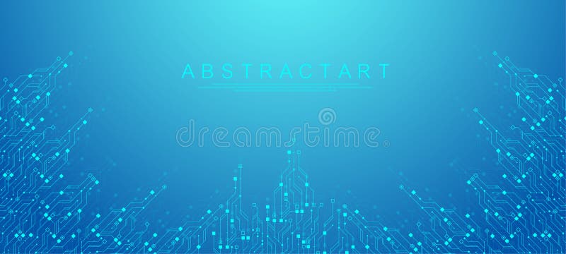 Modern Technology Circuit Board Texture Background Design. Waves Flow ...