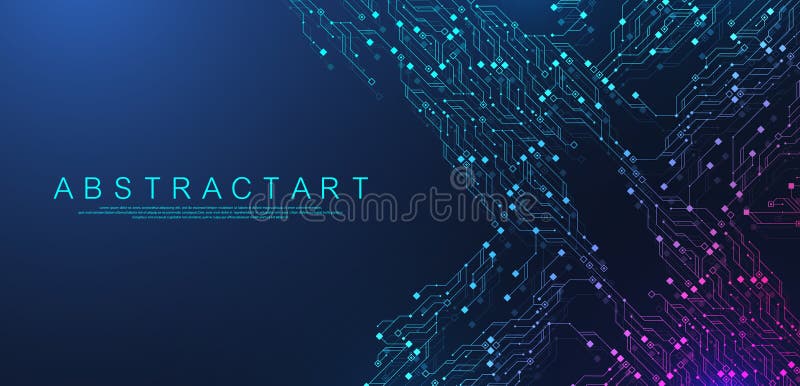 Modern Technology Circuit Board Texture Background Design. Waves Flow ...