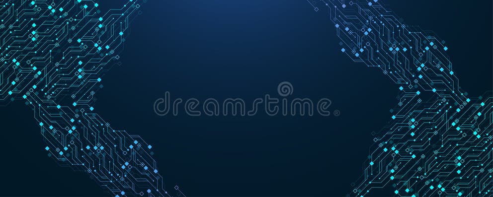 Modern Technology Circuit Board Texture Background Design. Waves Flow ...