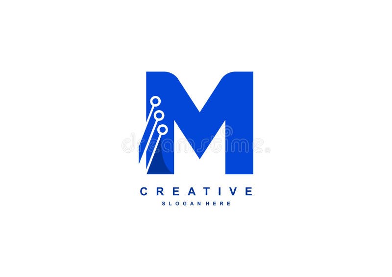 Modern Technology Circuit Letter M Logotype Stock Illustration ...