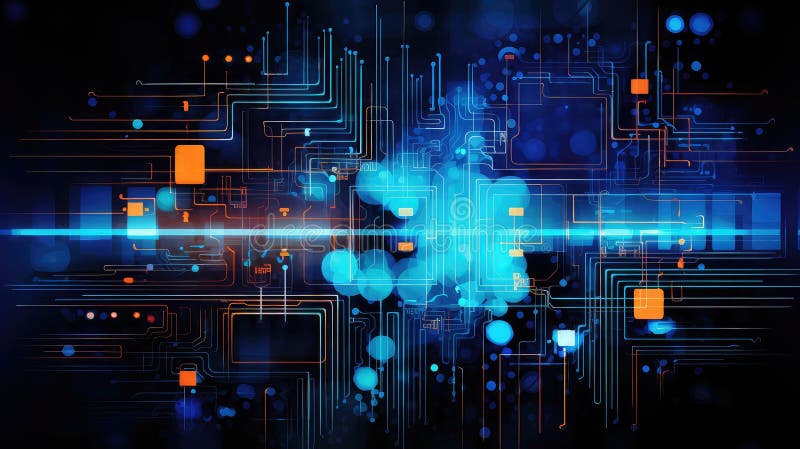 Modern Technology Circuit Lines Stock Illustration - Illustration of ...