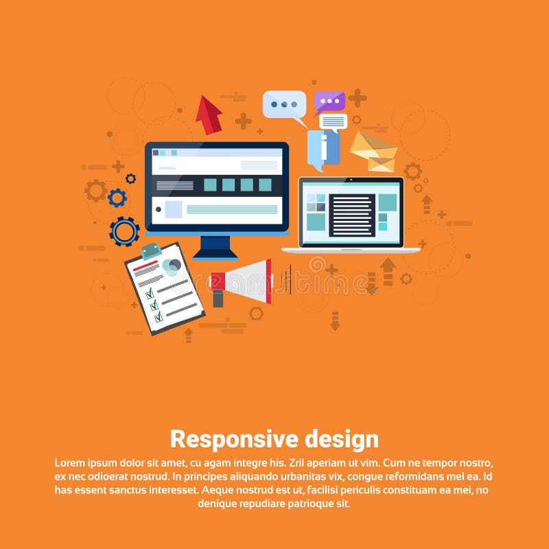 Modern Technology Computer Responsive Design Business Web Banner Stock Vector - Illustration of ...