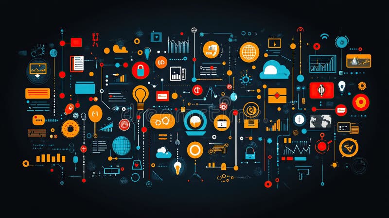 Modern Technology Concept, Interconnected Digital Devices Stock ...